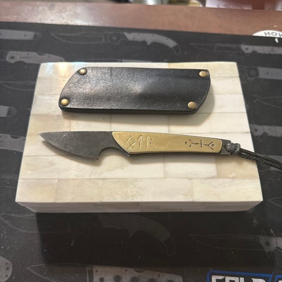 Fixed Blade Edc Utiliti Knife. Pocket Small Fixed Blade With Sheat Neck ...