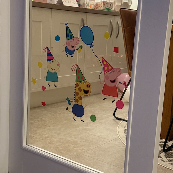 Peppa Pig Party Window Stickers, Peppa Pig Window Stickers, Peppa Party ...