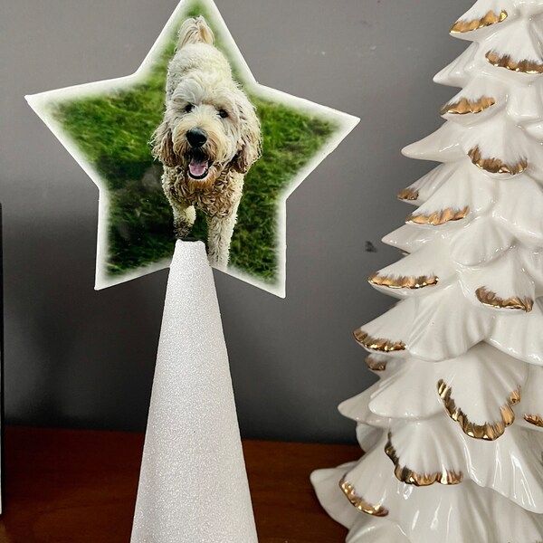 CUSTOM Tree Topper on Black Glitter Base - Etsy