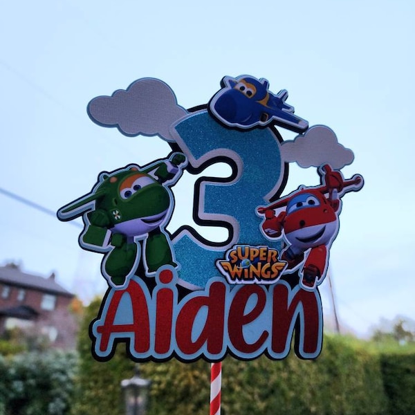 Personalized Super Wings Cake Topper | Plane Cake Topper | Kids Plane ...