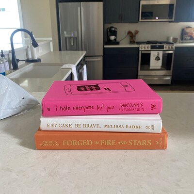 Pink and Orange Decorative Book Stack - Etsy