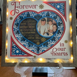 CUSTOMIZABLE 3D MEMORIAL Shadow Box Svg for Cricut for - Etsy