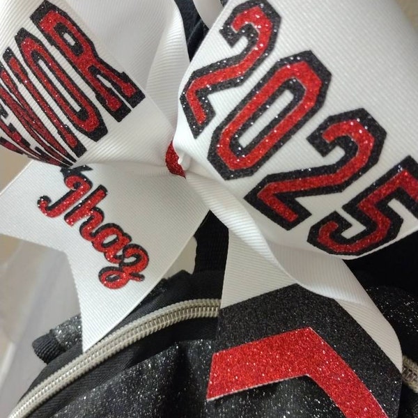 Black and Gold Cheer Bow, Custom Team Squad Bows, Great Sideline School ...
