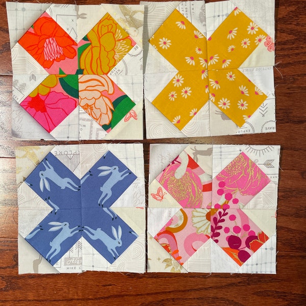 Cross Block Foundation Paper Piecing Quilt Block in 4 Sizes - 3 Inch, 4 ...