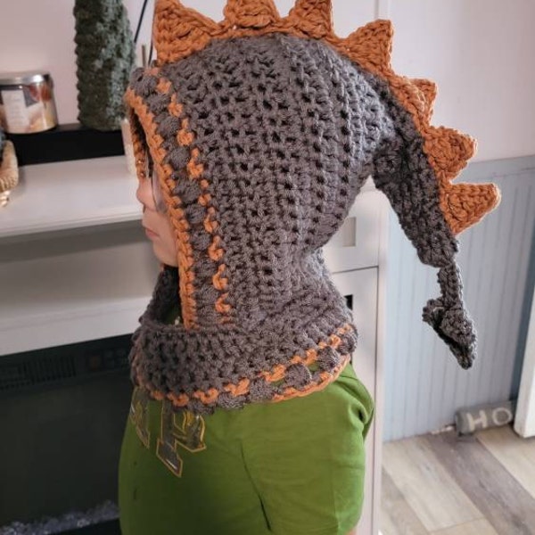 CROCHET PATTERN - Lucky Dragon Hood & Cowl - Crochet Hood Pattern ...