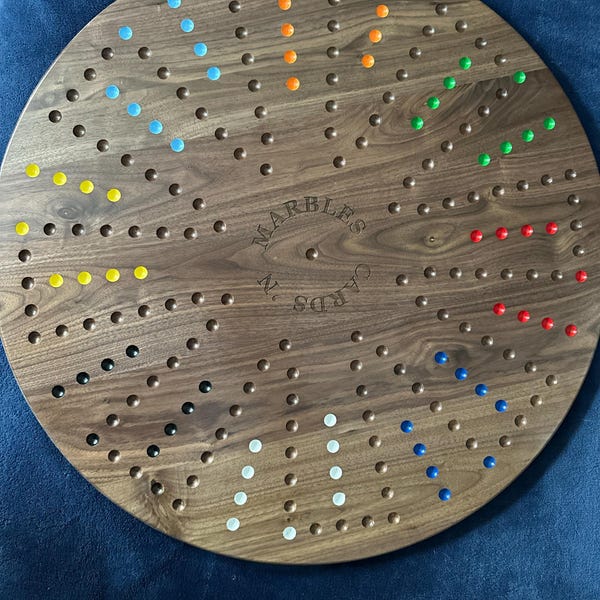 RUSTIC KNOTTY WALNUT Cards 'N Marbles With Handle - Etsy