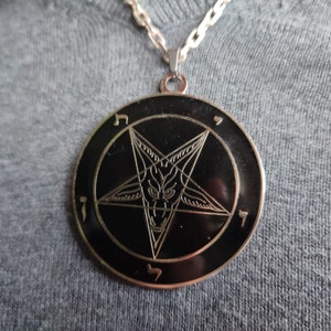 Large Sigil of Baphomet Pendant bessy Version Stainless Steel Occult ...