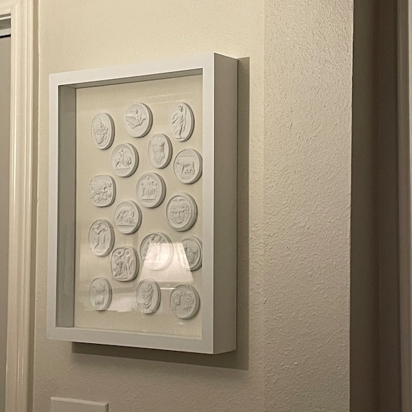 Set of 15 Mixed Plaster Intaglios, Grand Tour Plaster Intaglio Cameo ...