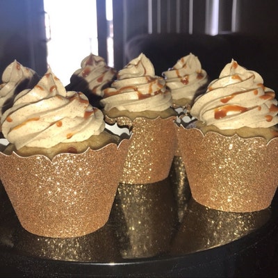 Rose Gold Glitter Cupcake Wrappers, Elegant Wedding Cupcakes - Etsy