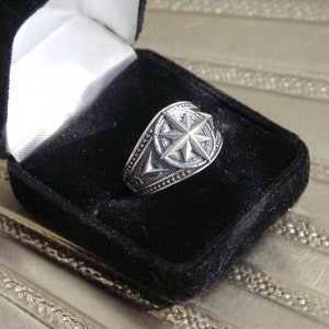 Compass Wind Rose Ring, Traveler North Star Unisex Wedding Bands ...