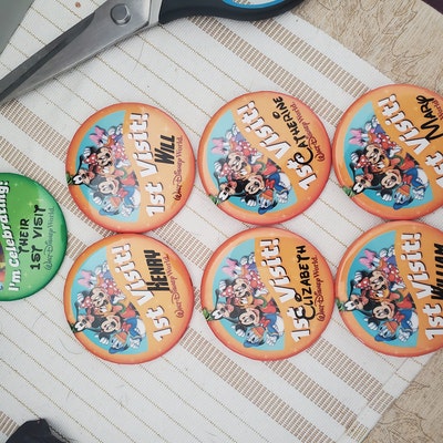Custom Walt Disney World Button 1st Visit Add Your Own Text I'm ...