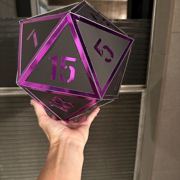 3D D20 Dice SVG, Paper Polyhedral Dice Template, DIY RPG Dice Box for ...