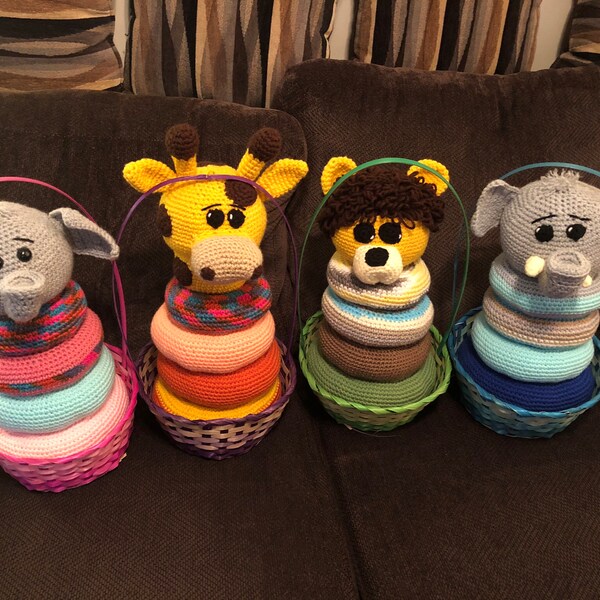PDF PATTERN: Ring Stacker Zoo Animals 1 **crochet Pattern Only, Not ...
