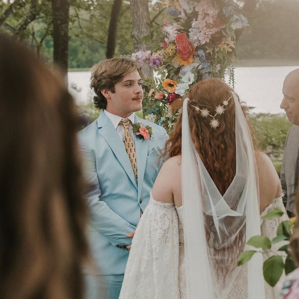 Viking Wedding Cape Veil, Silver Star Draped Bridal Cloak, Sparkly ...