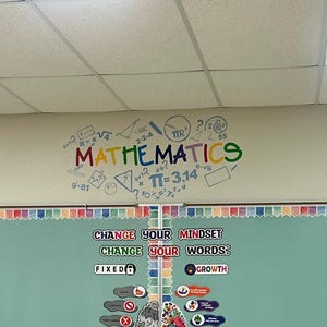Graffiti Doodle Math Wall Sticker, Science Wall Art for School ...