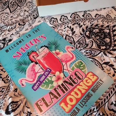Tin Personalized Flamingo Lounge Metal Sign 8x12/12x18 Indoor/outdoor ...