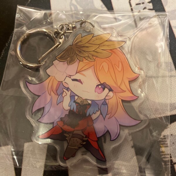 Hololive EN 1st Gen Myth & 2nd Gen Council Vtuber Doujin Double-sided Acrylic Keychain Charm ...