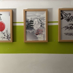 Japanese Vintage Style Art Set of 4 Ukiyo-e Poster Prints Collection ...