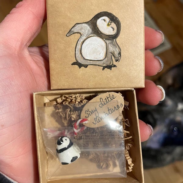 Micro Penguin, Miniature Penguin Figurine, Clay Penguin, Penguin Baby ...