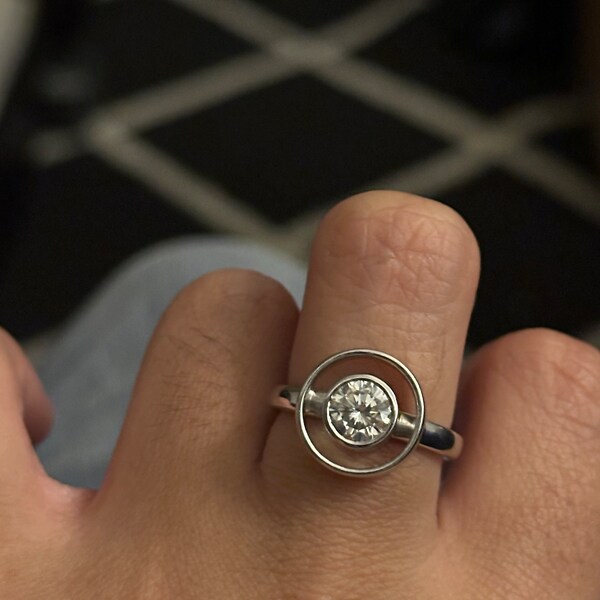 Unique Oval Cut Insert Wedding Ring Set Hidden Halo Ring Set, 14K Solid ...