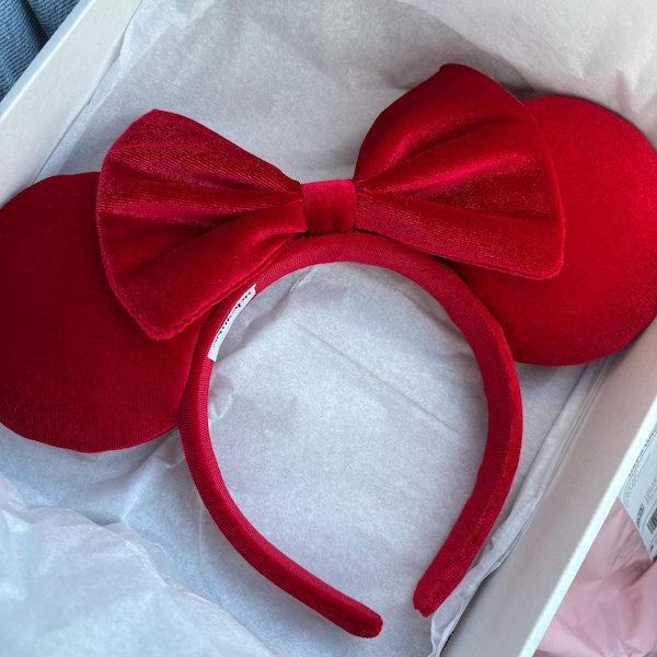 Red Disney Ears, Disney Ears, Red Velvet Ears, Disney Ears Headband ...