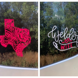 Texas Decal Vinyl Decal Car Window Decal Texas Rose - Etsy