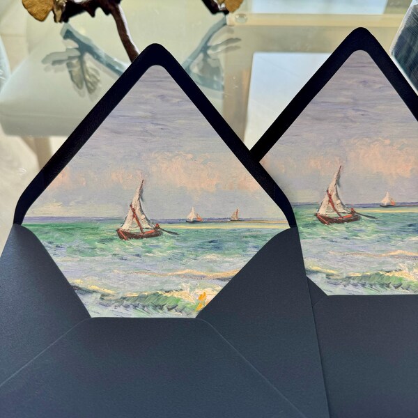 Fine Art Landscape Painting Envelope Liner | Country Wedding Envelope ...