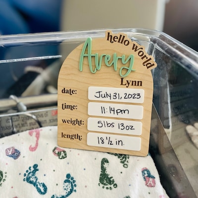 Birth Stats Sign, Baby Name Sign, Baby Birth Announcement Sign, Nursey ...