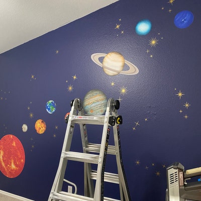 Full Sun & Planets Wall Stickers Set, Solar System Kids Room Decor or ...