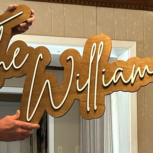 Large Last Name Sign, Cut Out Last Name Sign, Wedding Name Sign, Double ...