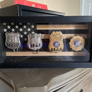 Thin Blue Line Shadow Box Display | Etsy