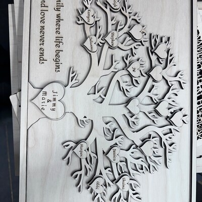 BUNDLE Family Tree Sign Laser File - Etsy