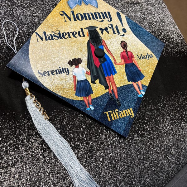 Custom Mommy Mastered It Graduation Cap Topper, Personalized Cap ...