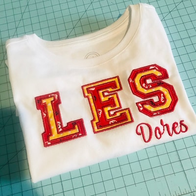 Machine Embroidery Design College Double Applique Alphabet INSTANT ...