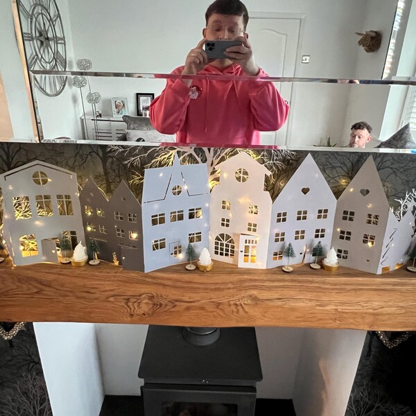 Paper Houses SVG, Christmas Window Display, Concertina Houses, Paper ...