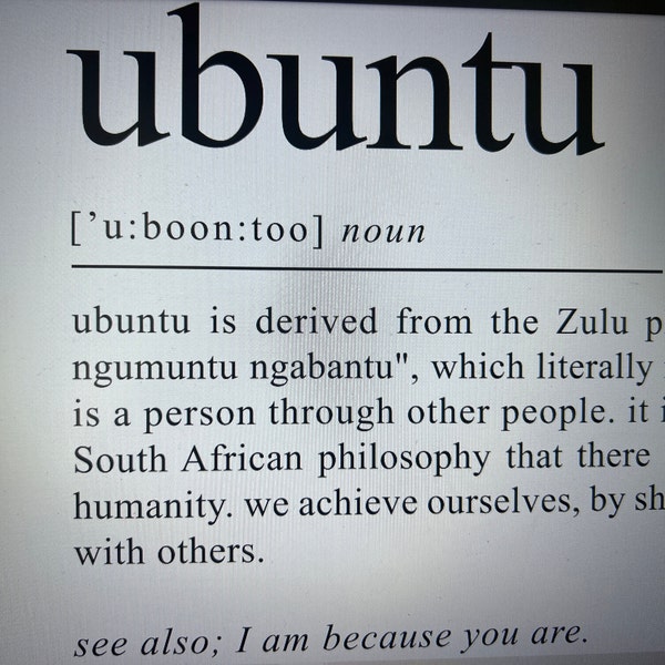 Ubuntu Definition Print, South Wall Art, Ubuntu Poster, Self Love Home ...