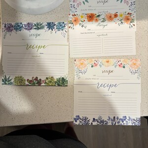 Watercolor Recipe Cards Set of 15, 30, or 50 Red Pots kitchen Theme ...
