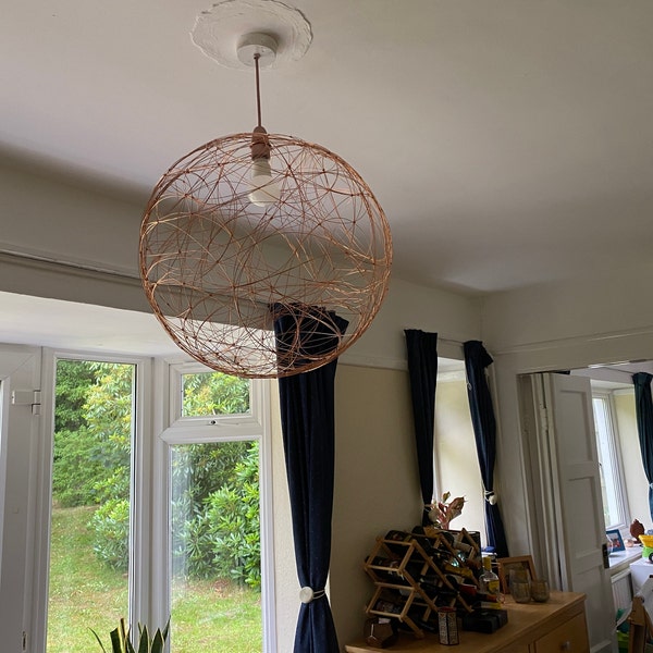 Copper Wire Ceiling Light | Bespoke Light Shade - Etsy UK Copper Wire Ceiling Light | Bespoke Light Shade - Etsy UK
