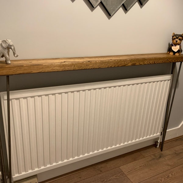 Rustic Narrow Console Table | Wooden Console Table | Radiator Shelf ...