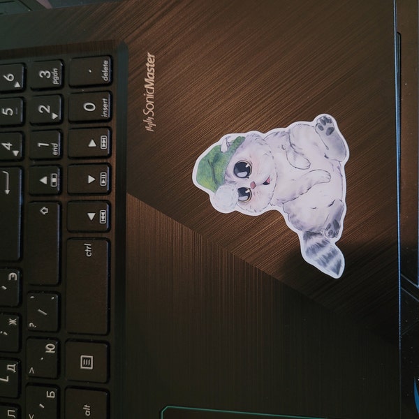 Cute Cat in a Hat Sticker / Vinyl Sticker / Journaling / Scrapbooking ...