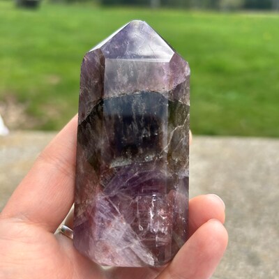 Amphibole Quartz / Angel Wing Phantom Quartz / Hematite Point 84g 8 ...