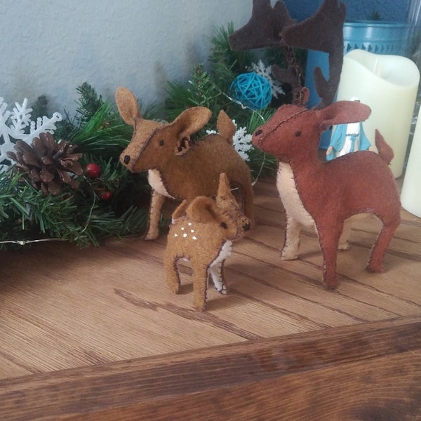 DEER Family Pattern PDF (no Materials Included)- Wool Felt Sewing ...