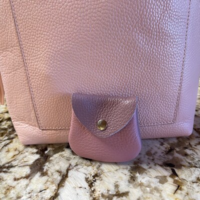 Light Pink Coin Purse Leather Purse Small Coin Purse Tiny - Etsy