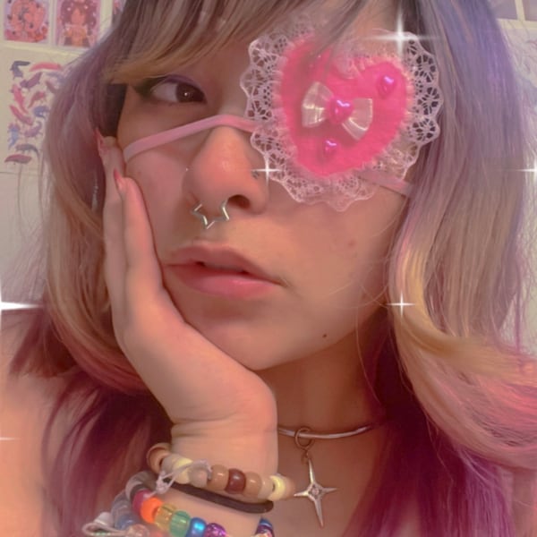 Menhera Lace Eye Patch | Handmade Yami Kawaii Accessories | Menhera Kei ...