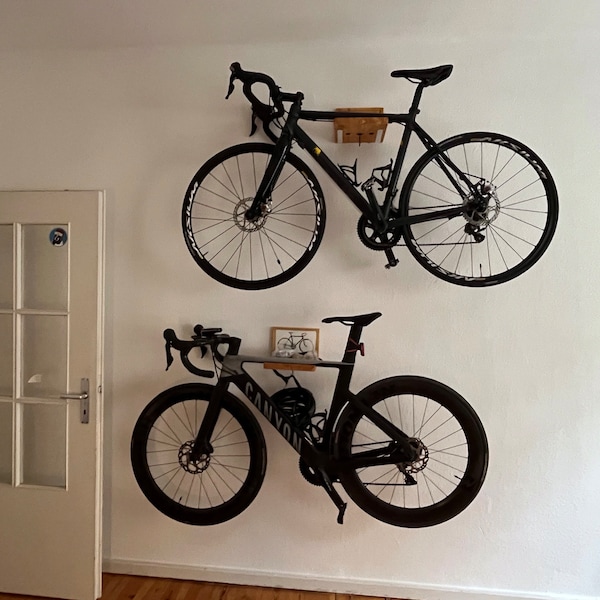 Bicycle Wall Mount Made of Wood | Wall Mount | Bike Suspension | Bike ...