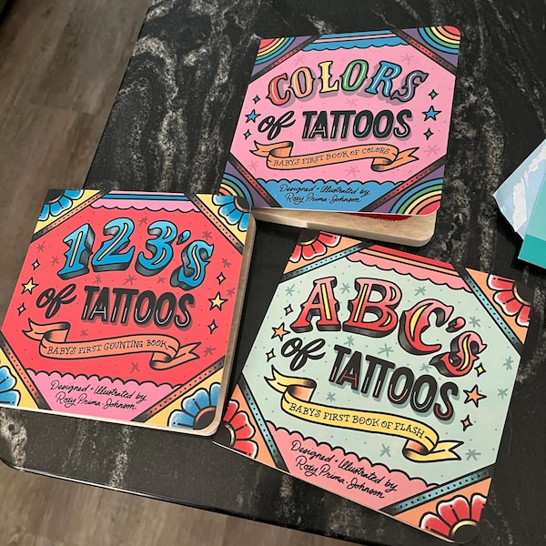 Abc's of Tattoos Baby Board Book - Cute Kids Gift - Hardcover - Edgy ...