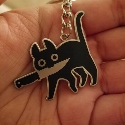 Knifecat Metal Keychain - Etsy