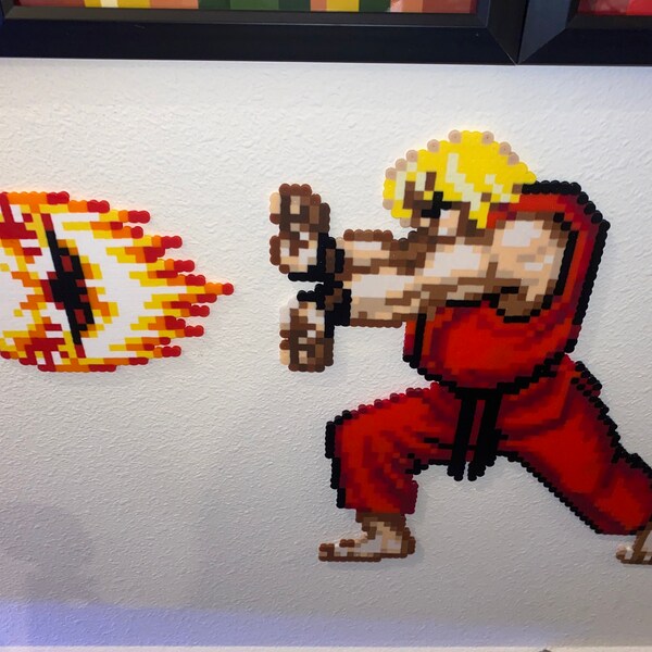 Street Fighter Perler: Ryu Pixel Art Sprite - Etsy
