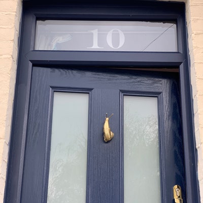 Traditional House Door Number Victorian Frosted Etched Vinyl Sticker ...