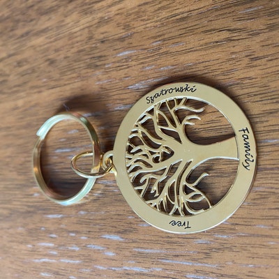 Personalized Family Tree Custom Key Chain Engraved With Any Name or ...